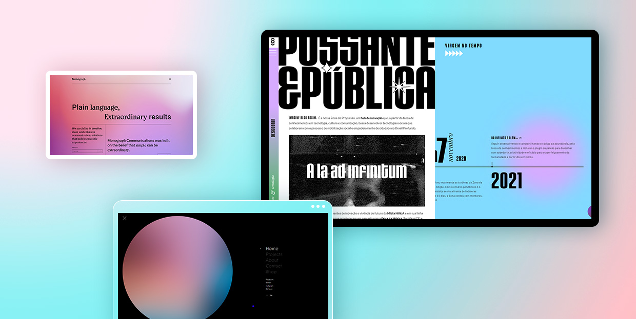24 Beautiful Examples of Gradient Websites - WP Content