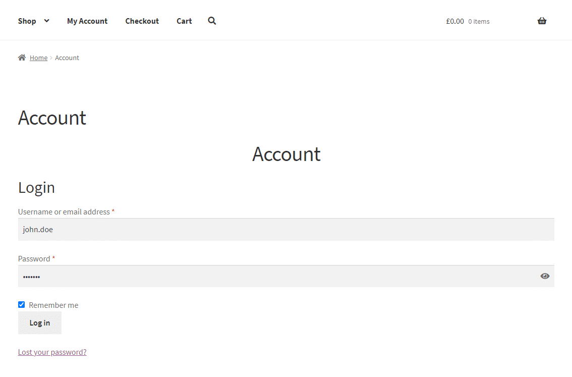 How To Create A Woocommerce Customer Login Page And Widget With Shortcodes Wp Content
