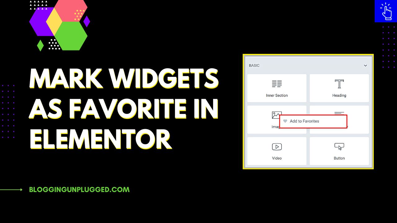 How to Mark Widgets as Favorite in Elementor - WP Content